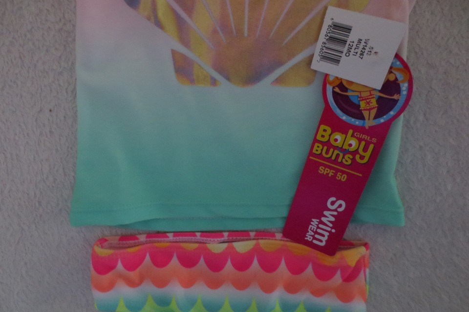 Girls Baby Buns Swimming Suit 2 pieces Size 12 months Color Bright SPF ...
