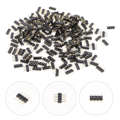 200 Pcs Round Needle Led Strip Lights Connectors Copper Pin Header ...