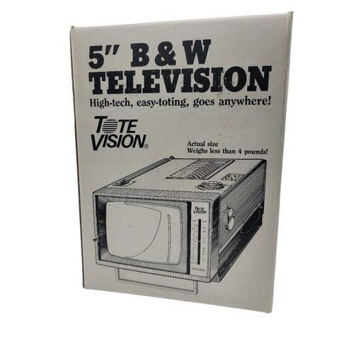 Vintage Black and White 5 " Portable TV Tote Vision TESTED WORKING | eBay