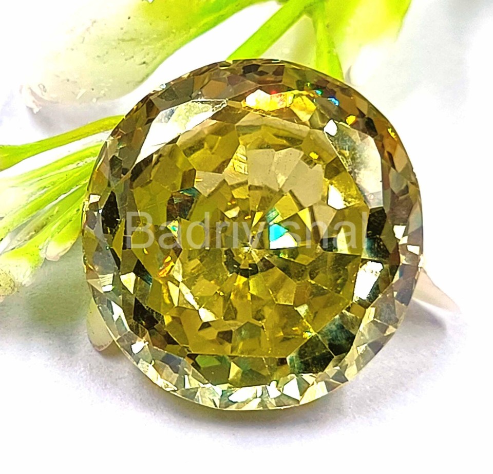 63 CT/18X18 MM CERTIFIED NATURAL YELLOW SPINEL RARE ROUND CUT LOOSE ...