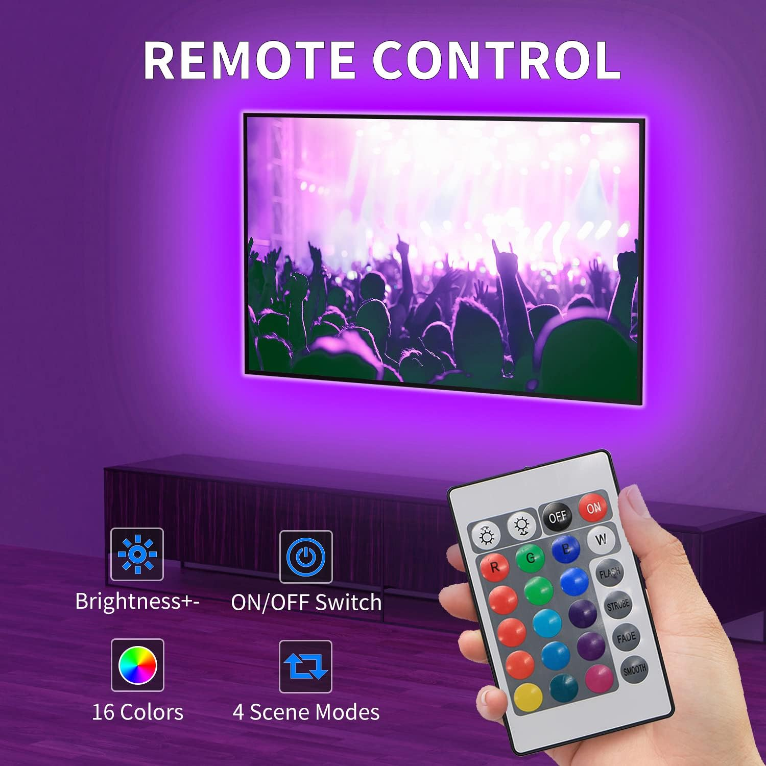 TV Led Backlight, Led Strip Lights for TV 32-65 Inch, RGB 13 FT TV Led ...