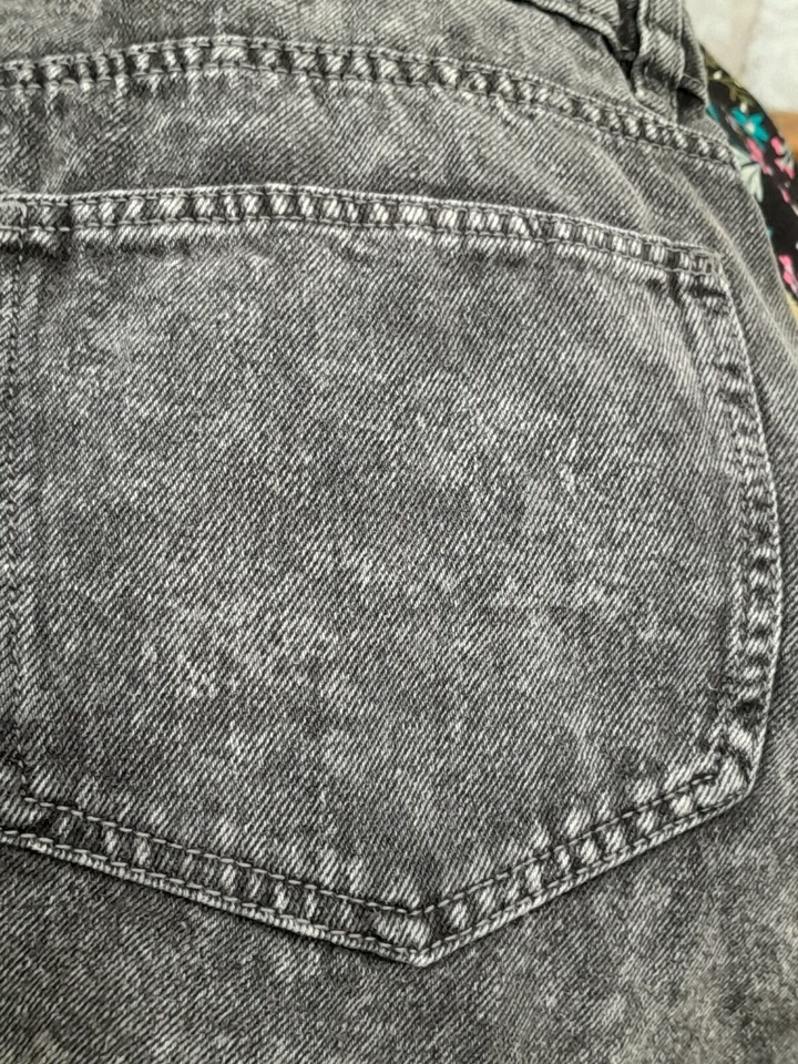 BNWT black denim pocket A-line skirt with diamonte flower buttons ...