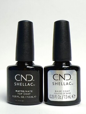CND Shellac Gel Matte Top Coat Base Coat 0.25oz Duo Pack | eBay
