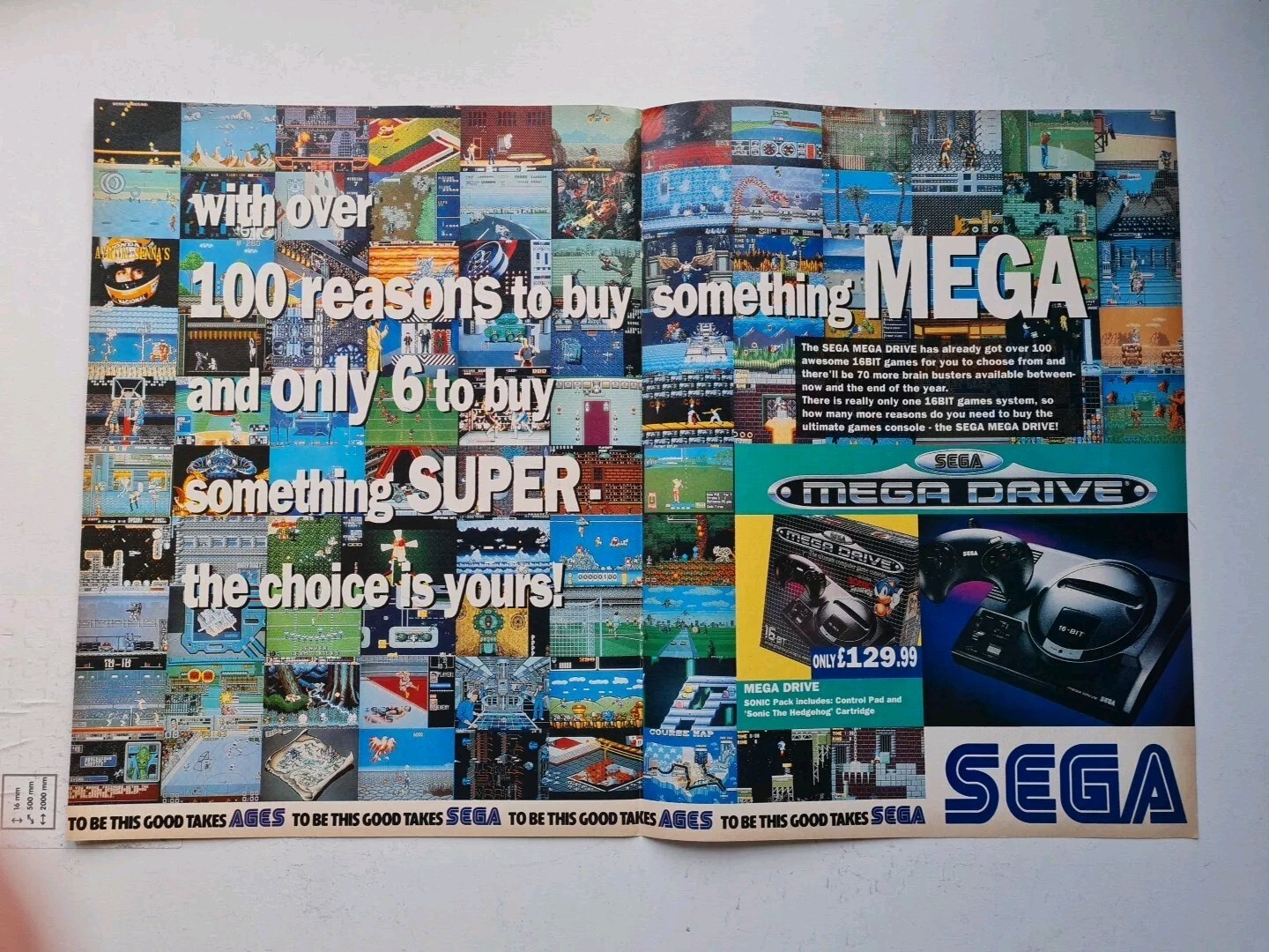 Vtg Sega Megadrive Teaser Promo Genesis ADVERT GAME POSTER ART Duo 2 X ...