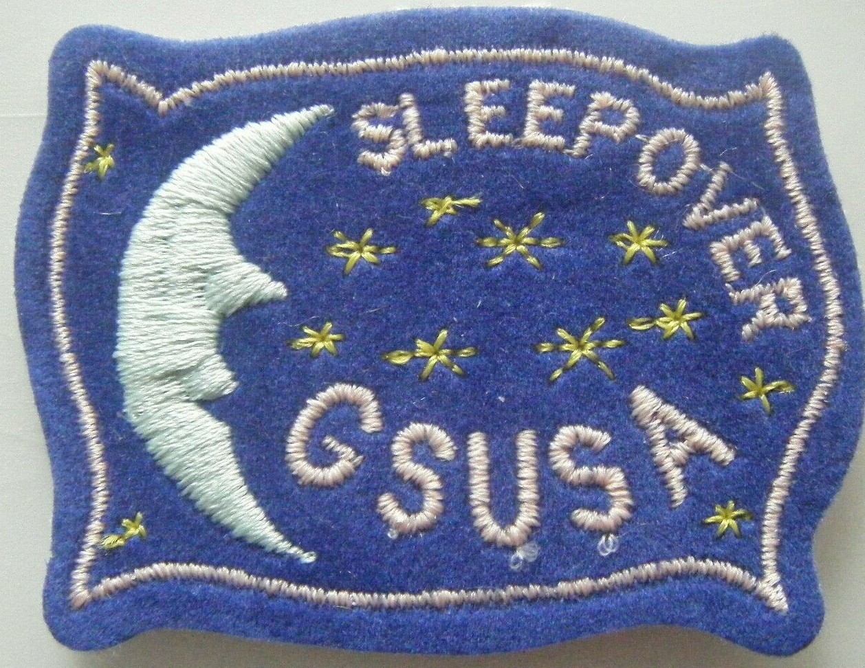 GIRL SCOUT SLEEPOVER GSUSA Badge Patch NEW Unused Vintage GSA Moon ...
