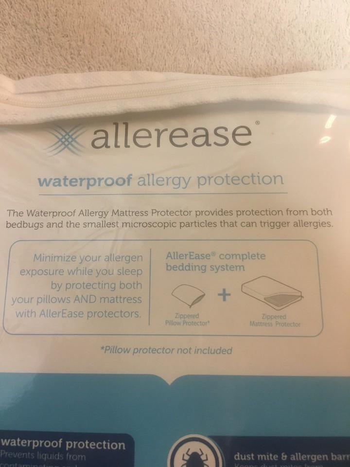 AllerEase Waterproof Allergy Protection Zippered Mattress Protector, Twin | eBay