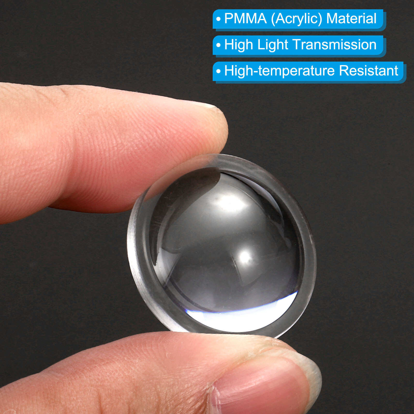 10Pcs Diameter 25mm High 8mm PMMA Flat Convex Lens Flashlight Optical ...