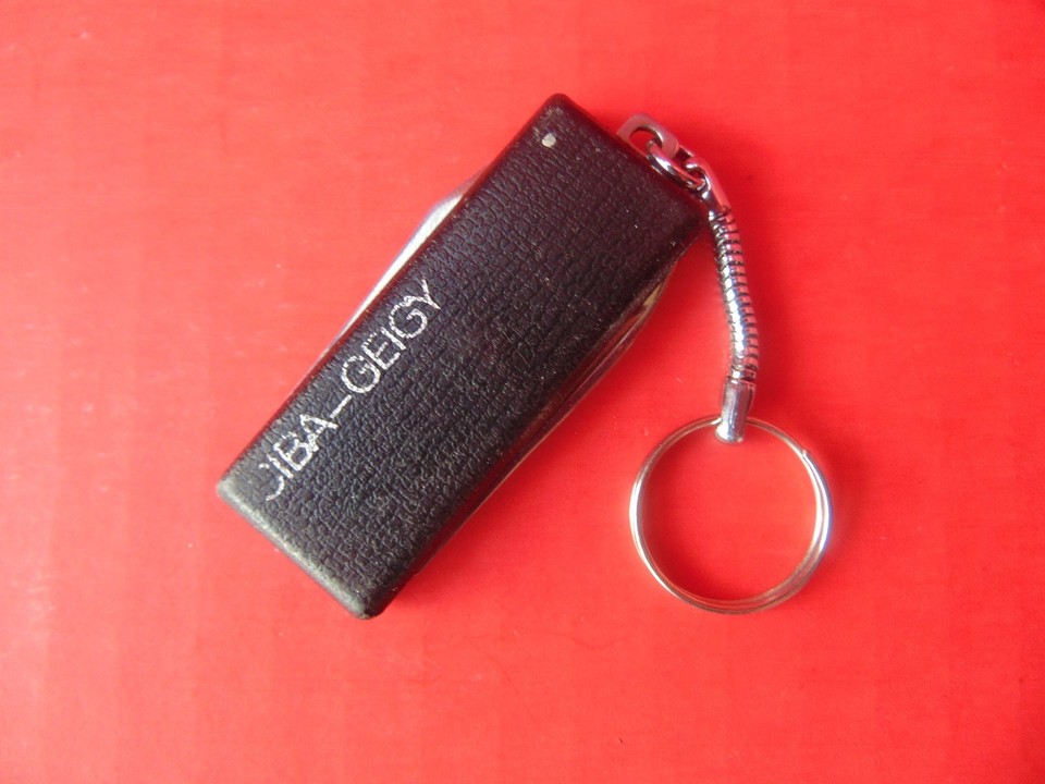 KEY RING CHAIN CIBA-GEIGY Pocket Knife Pill Cutter Black Pocketknife | eBay