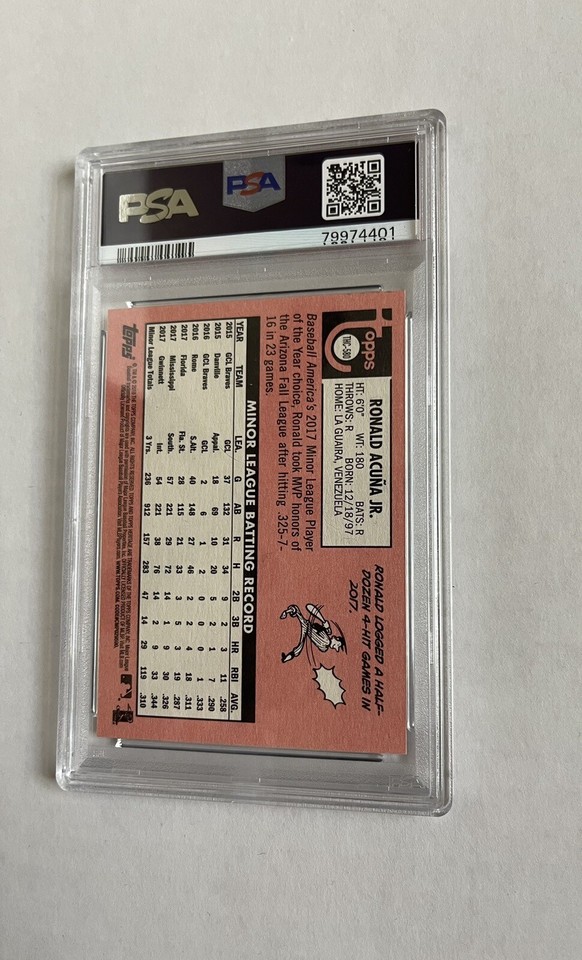2018 Topps Heritage Ronald Acuna Jr RC Chrome /999 PSA 10 Gem THC-590 ...