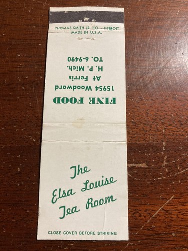 The Elsa Louise Tea Room 15954 Woodward at Ferrish H.P. Michigan Vtg ...