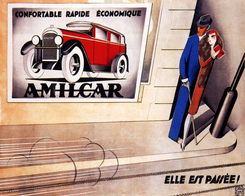 POSTER AMILCAR FAST CONFORTABLE FRENCH AUTOMOBILE CAR VINTAGE REPRO ...
