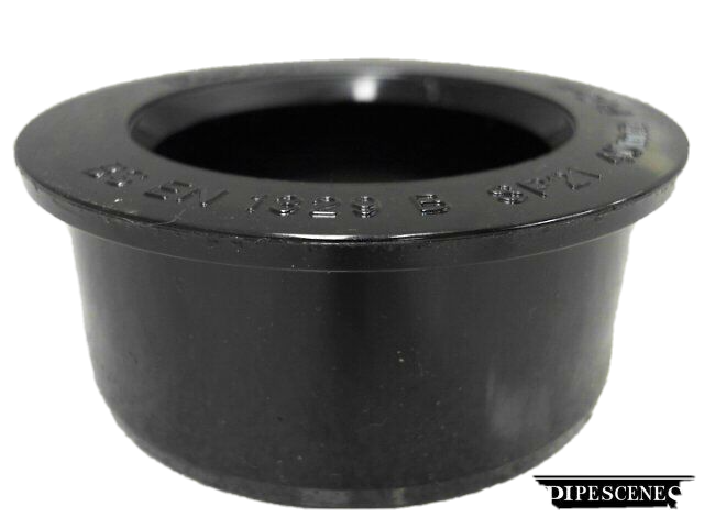 Black 62mm x 40mm (43mm) Glued Boss Pipe Adapter Reducer Fits Polypipe ...