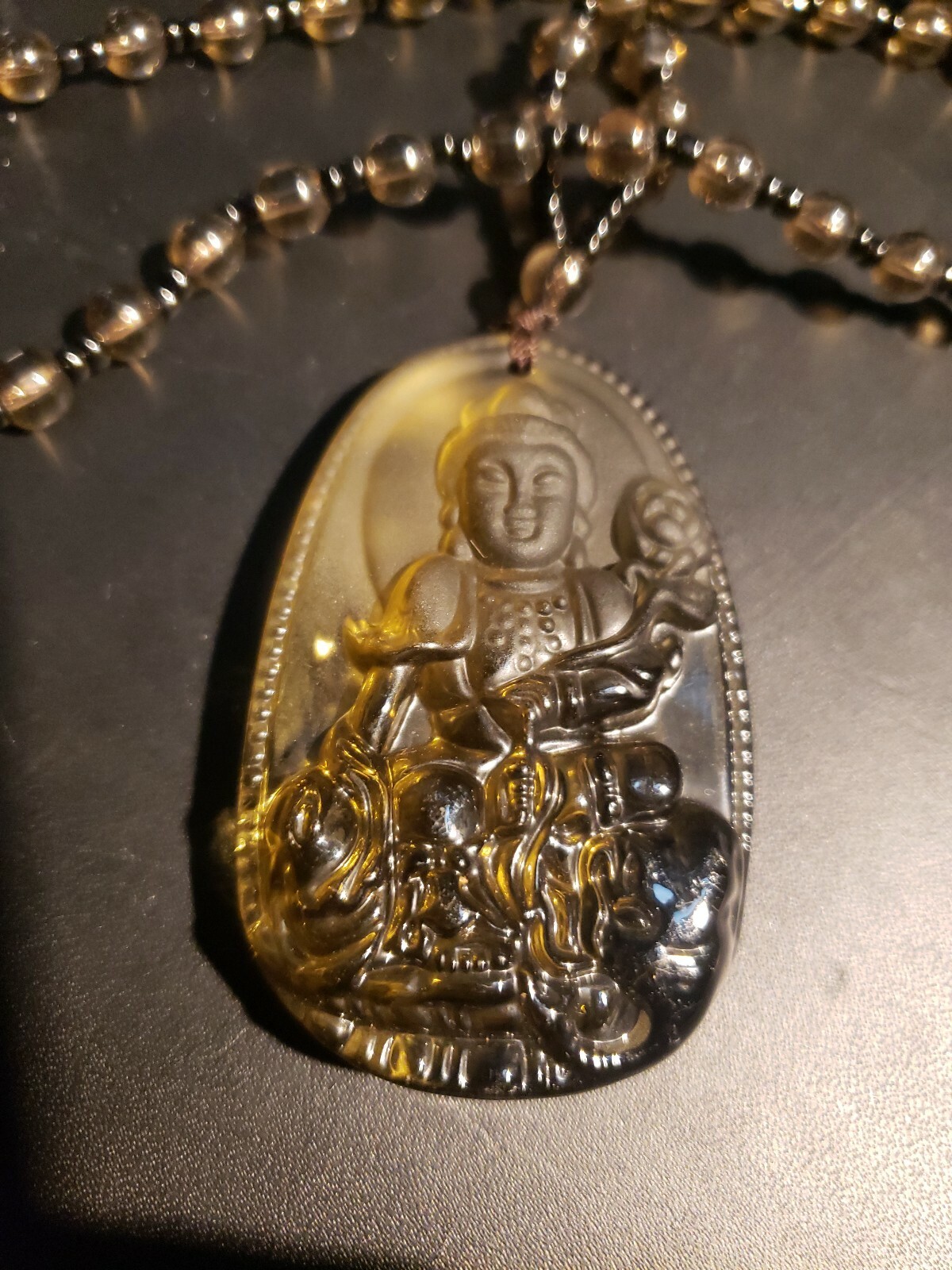 Exquisite Obsidian Icy lucky Pendant Necklace Avalokitesvara Guanyin ...