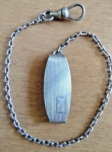 Antique Sterling Art Deco Pocket Watch Chain Belt-O-Gram w/ Fastener ...