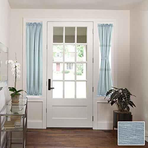 Side Door Curtains HLC.me Sheer French Door Curtains Set Of 2