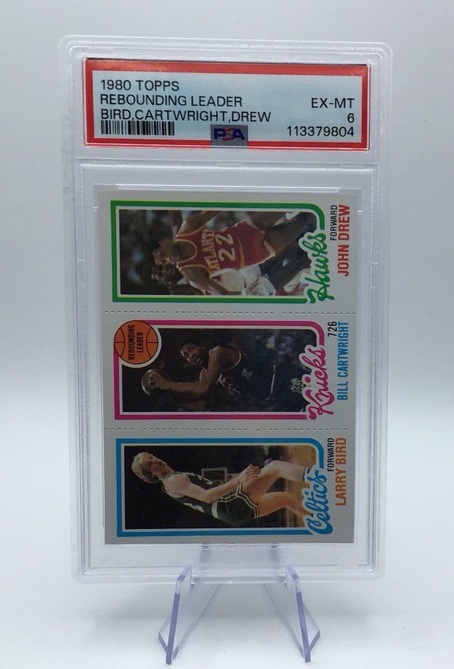 No Reserve PSA 6 1980 Topps HOF Larry Bird Bill Cartwright John Drew ...