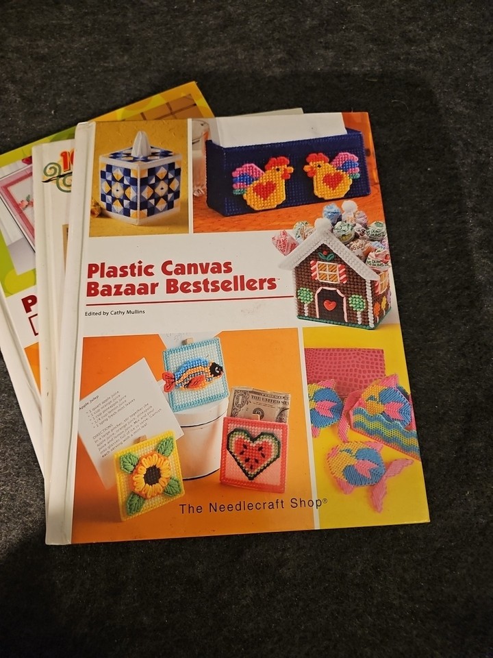 PLASTIC CANVAS Pattern Books The Needlecraft Shop Hardcover Lot Of 3 ...