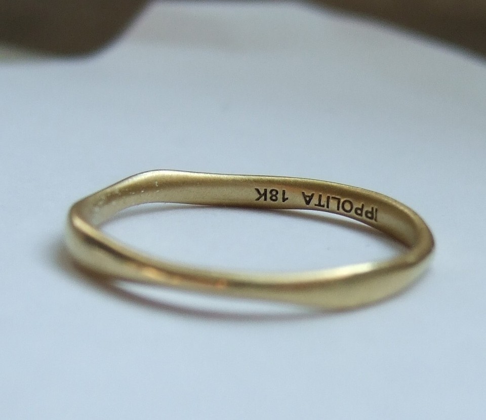 IPPOLITA, Thin Matte 18K Yellow Gold Squiggle Ring, Size 7 | eBay