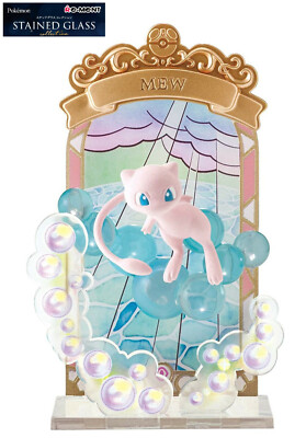 RE-MENT Pokemon Stained Glass Collection Mini Figure Toy #2 Mew Psychic ...