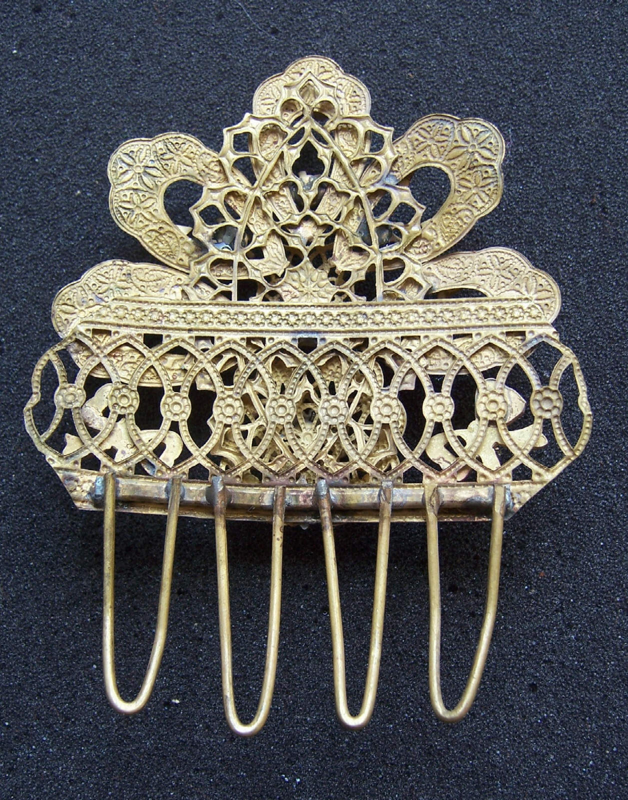 Vintage Spanish hair comb filigree design rhinestone hair ornament | eBay