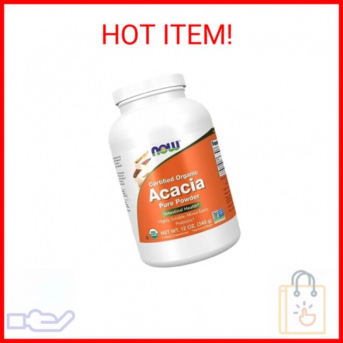 NOW Foods Supplements, Acacia Pure Powder, Certified Organic, Highly ...