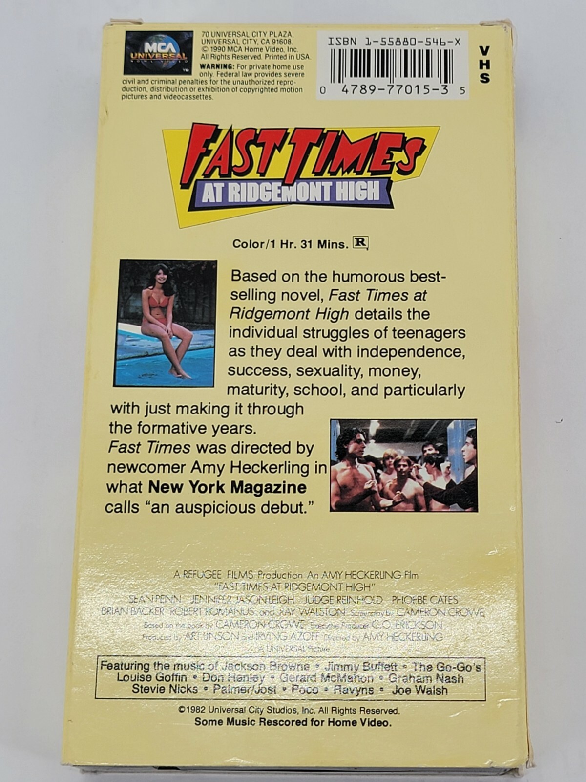 Fast Times at Ridgemont High VHS Tape Sean Penn 1987 MCA Release Rare ...