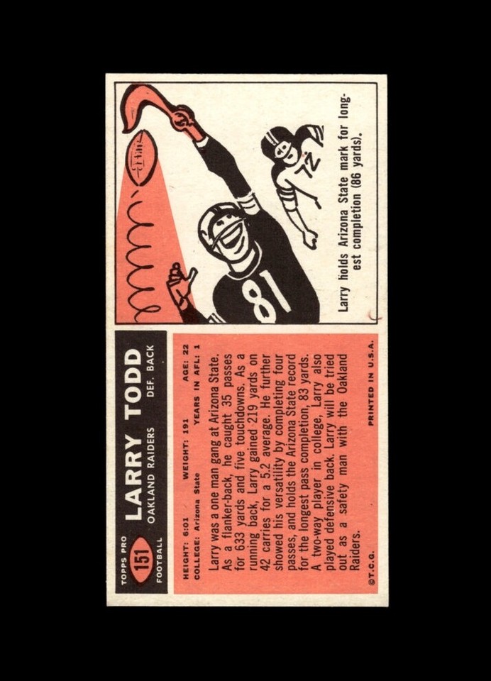 1965 Topps Set-Break #151 Larry Todd NR-MINT *GMCARDS* | eBay