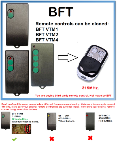BFT VTM1, VTM2, VTM4 Universal Remote Control Duplicator 4-Channel | eBay