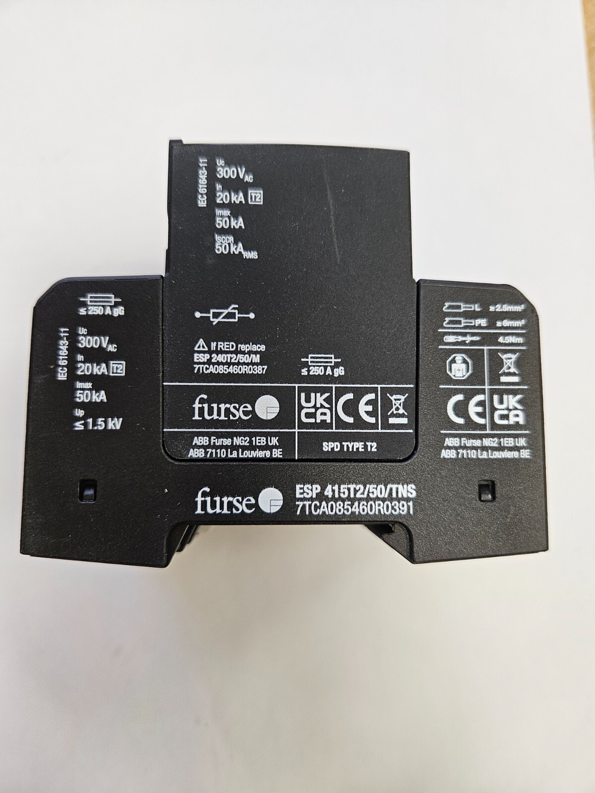 ABB-FURSE SURGE PROTECTION SPD 3 PHASE TNS P 3P+N 415V ESP415T2/TNS ...