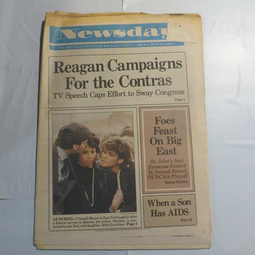 Newsday Long Island March 17 1986 Reagan NCAA Playoffs Donald Manes ...