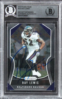 Ravens Ray Lewis Authentic Signed 2019 Panini Prizm #273 Card BAS ...