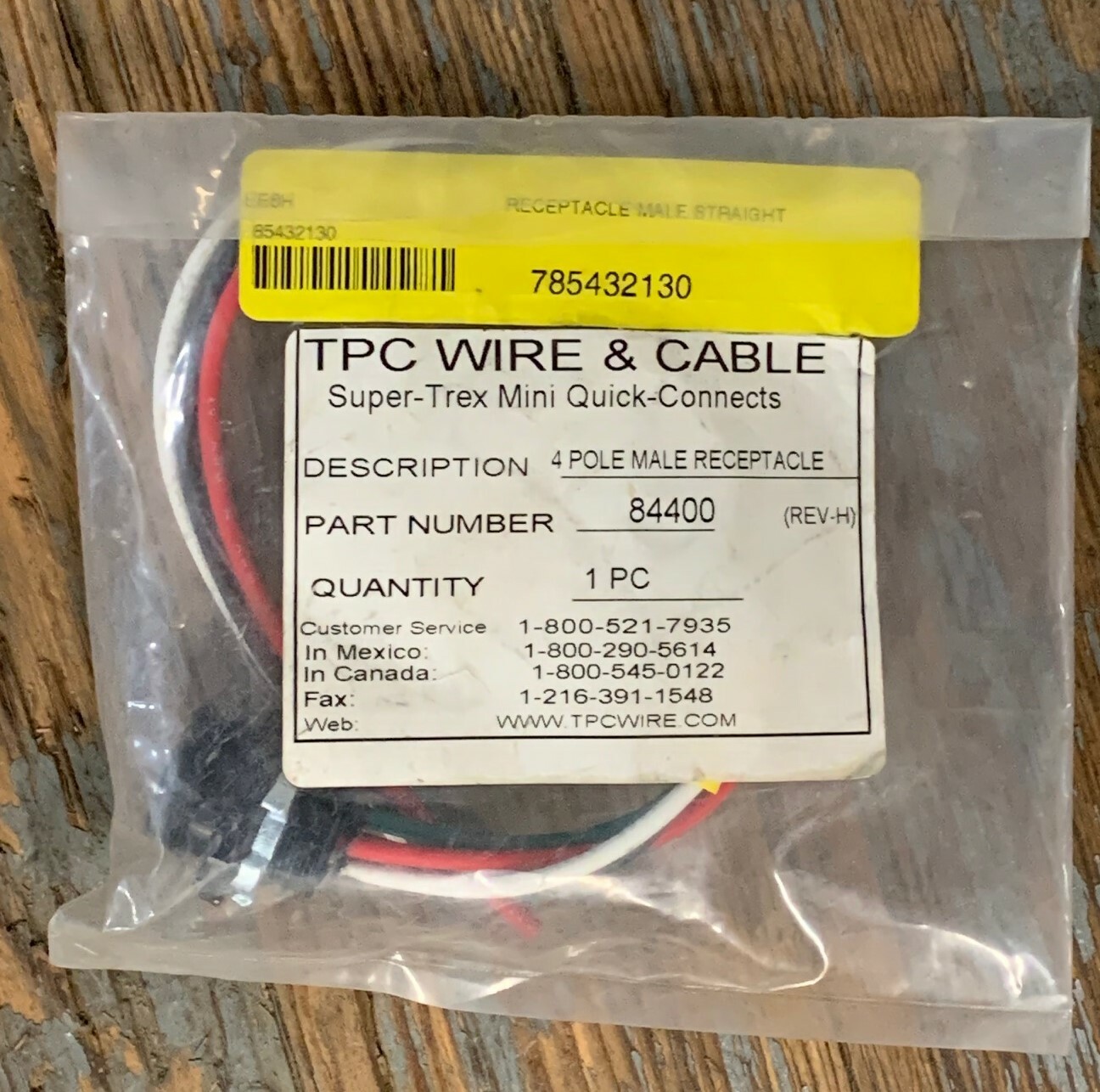 TPC WIRE & CABLE 84400 4 POLE MALE RECEPTACLE NEW IN PACKAGE | eBay