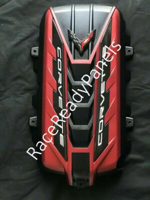 2020 CORVETTE C8 ENGINE COVER 2 TONE EDGE RED CARBON FLASH BLACK SILLS ...