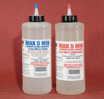 EPOXY RESIN 5 MINUTE CURE GLUE - FAST, STRONG & TOUGH LOW COST BULK 1/2 ...
