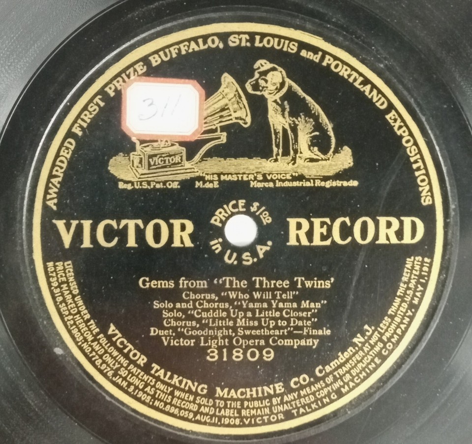 Victor 31809 Victor Light Opera Company 78 rpm 12" The Three Twins One ...