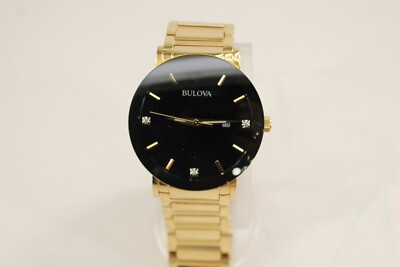 Bulova 3-Hand Quartz Watch Diamond Dial Edge to Edge Crystal, Model ...