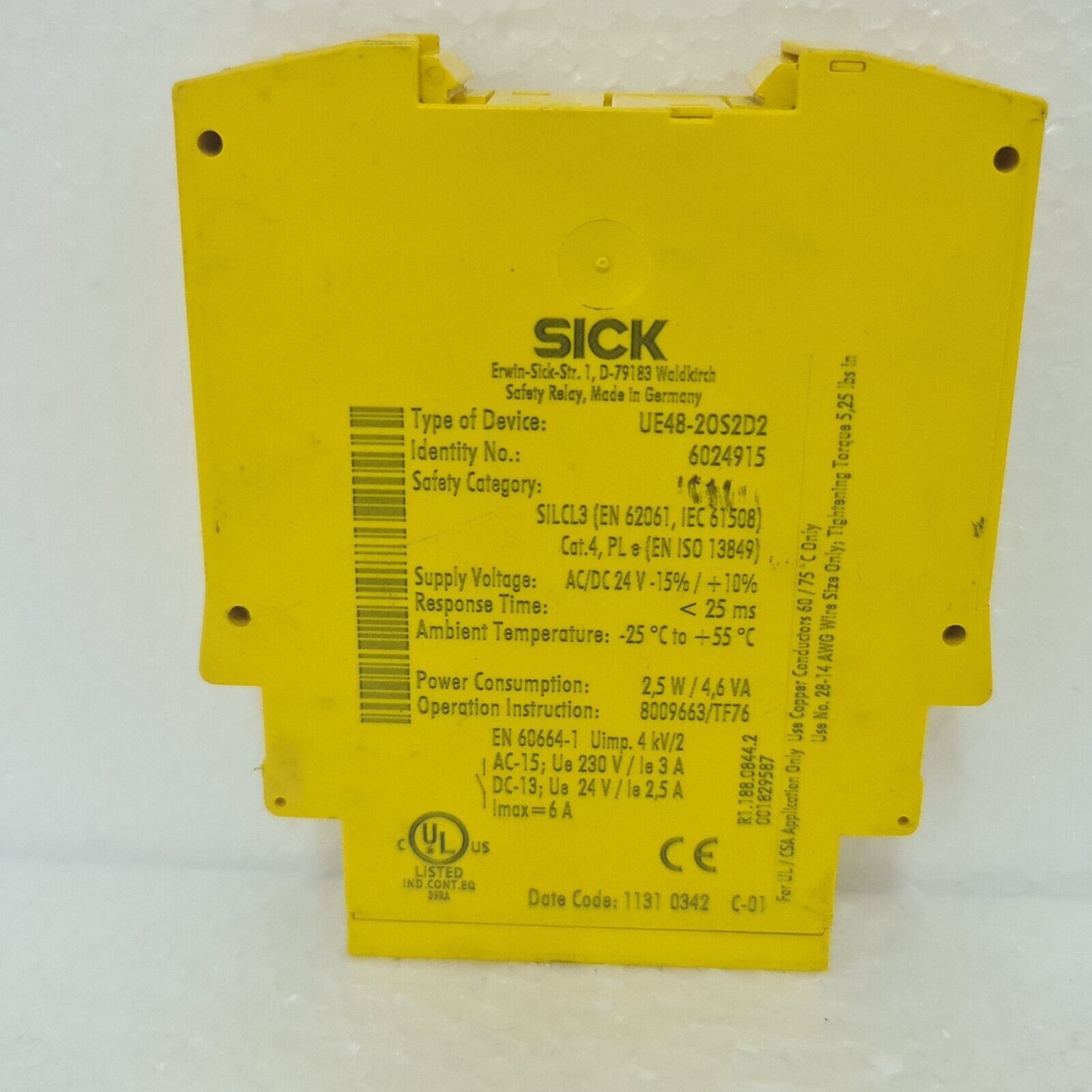 SICK UE48-2OS2D2 SAFETY RELAY Ident. no.: 6024915 | eBay