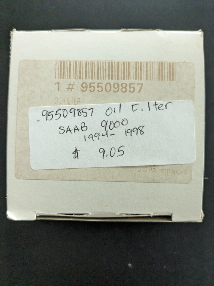 SAAB 95509857 New NOS Genuine OEM Oil Filter 9000 1994-1998 MAKE OFFER ...