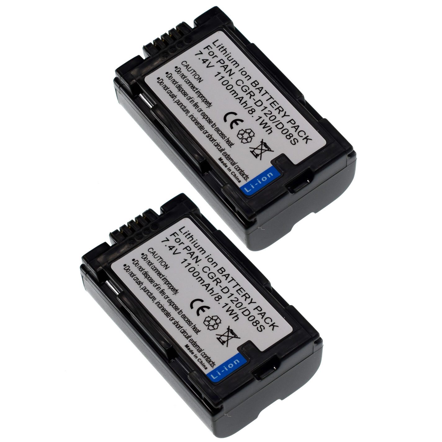 2x 7.2V 800mAh Li-Ion Battery for Panasonic VDR-M10 PV-DBP8 PV-DBP8A PV ...