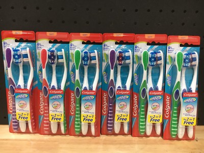 COLGATE 3 PACK 360 WHOLE MOUTH CLEAN TOOTHBRUSH SOFT - COLORS SENT AT ...