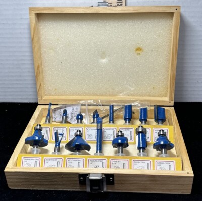 15 piece router bit set in wood box | eBay