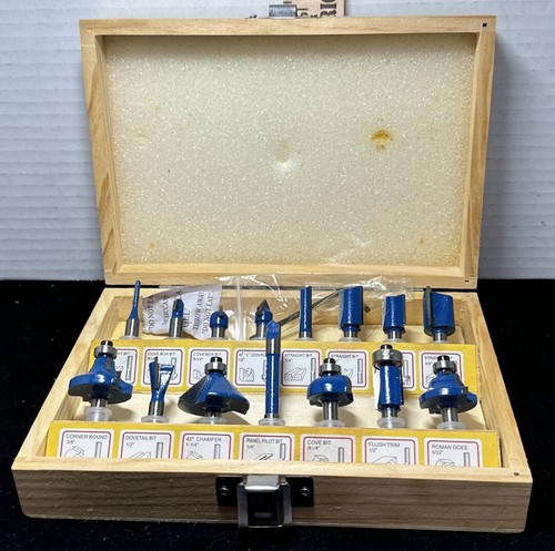 15 piece router bit set in wood box | eBay