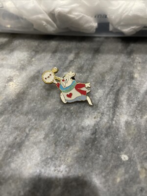 Disney WDW WHITE RABBIT Running Late with Watch ALICE IN WONDERLAND PIN ...