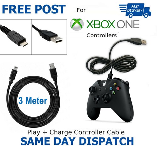 XBOX ONE Charging Cable Black GamePad Controller Charger Lead Micro USB ...