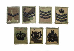 British Army & Marines MTP Multicam Rank Patch Badge UBACS ID panel ...