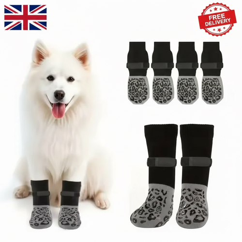 4pcs Waterproof Dog Paw Boots - Anti-Slip Adjustable Traction ...