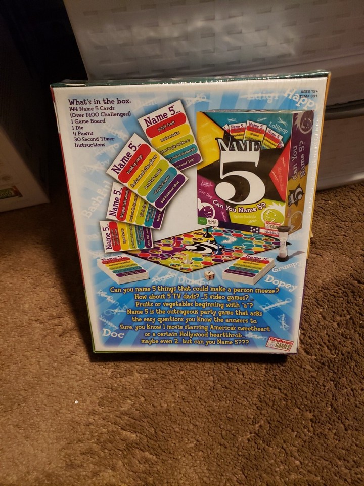 Endless Games, Name 5 Board Game, Children Ages 12+ | eBay