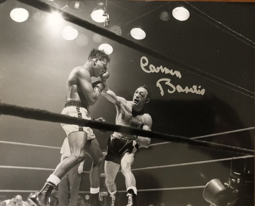Carmen Basilio Signed 8x10 Boxing Photo Vs. Sugar Ray Robinson | eBay