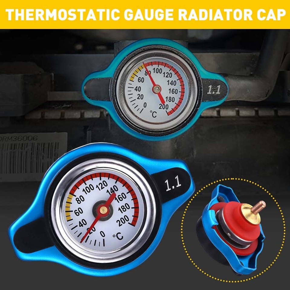 1 PCS Blue Car Thermostatic Gauge Radiator Cap Cover Small Head Water ...