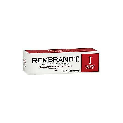 Rembrandt Whitening Toothpaste with Fluoride Intense Stain Mint 3.52 Oz ...